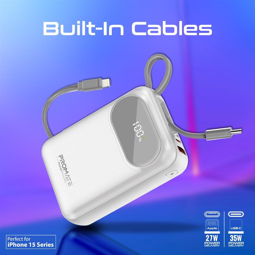 . PROMATE 20000mAh Ultra Compact 35W SuperSpeed Power Bank with Built-in