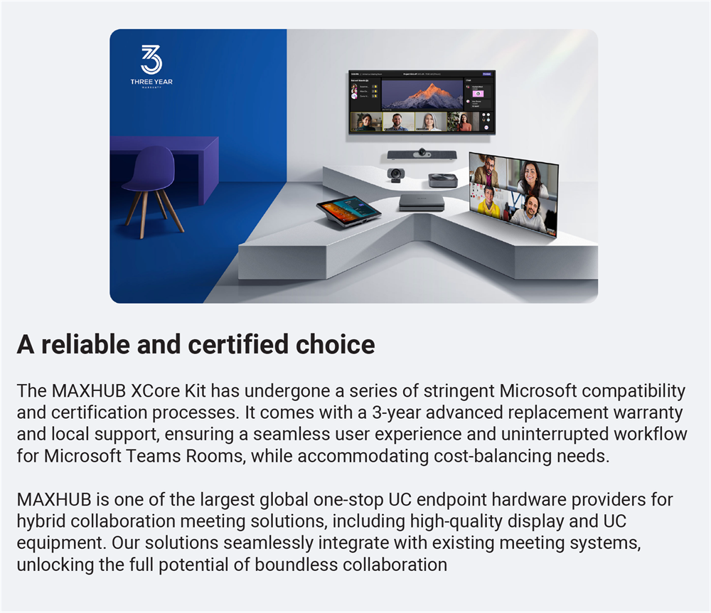 . MAXHUB XCore Kit for Microsoft Teams Rooms (MTR).