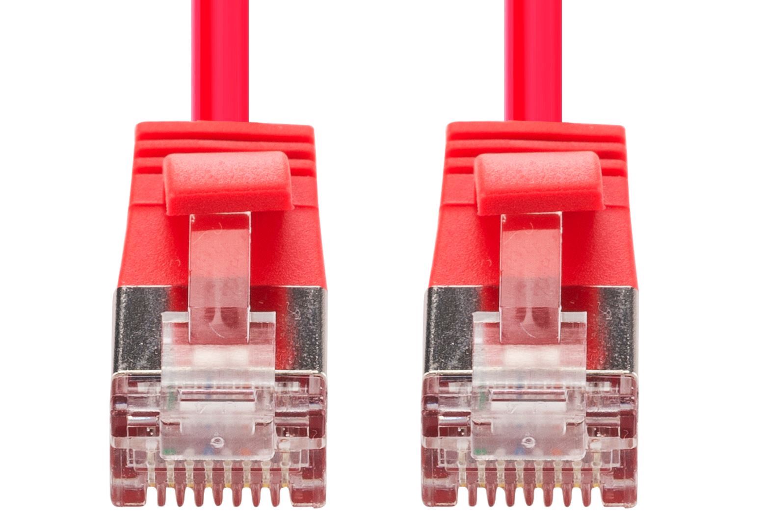 . DYNAMIX 2m Cat6A S/FTP Red Ultra-Slim Shielded 10G Patch Lead