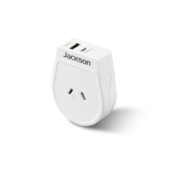 . JACKSON Slim Outbound Travel Adaptor 1x USB-A and 1x USB-C