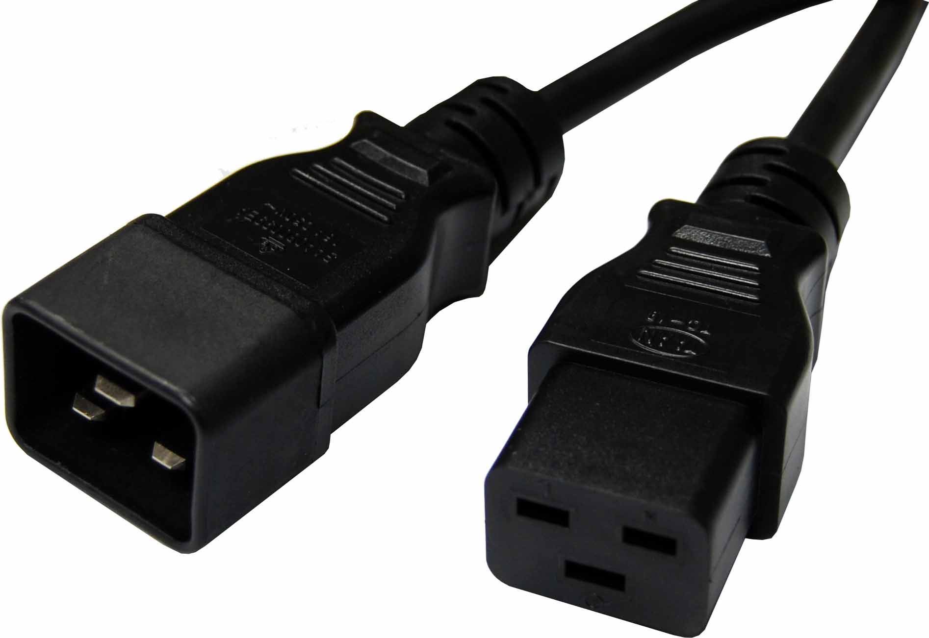 . DYNAMIX 3M IEC 16A Power Extension Cord. (C20 Plug to C19 Socket)